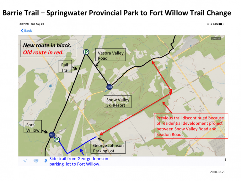 Barrie Trail – New route from Springwater Provincial Park to Fort ...